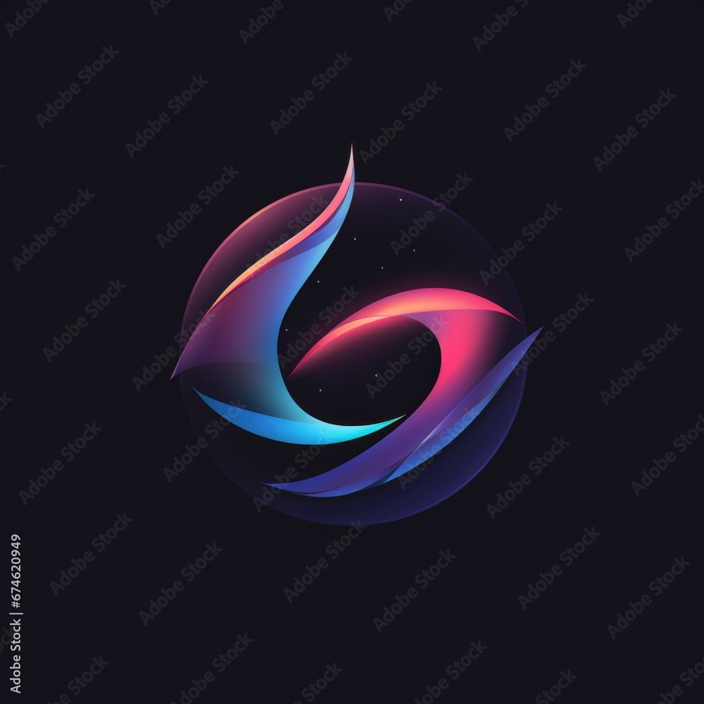 Circle water logo, wind sphere plant leaves, wings flame sun abstract ...