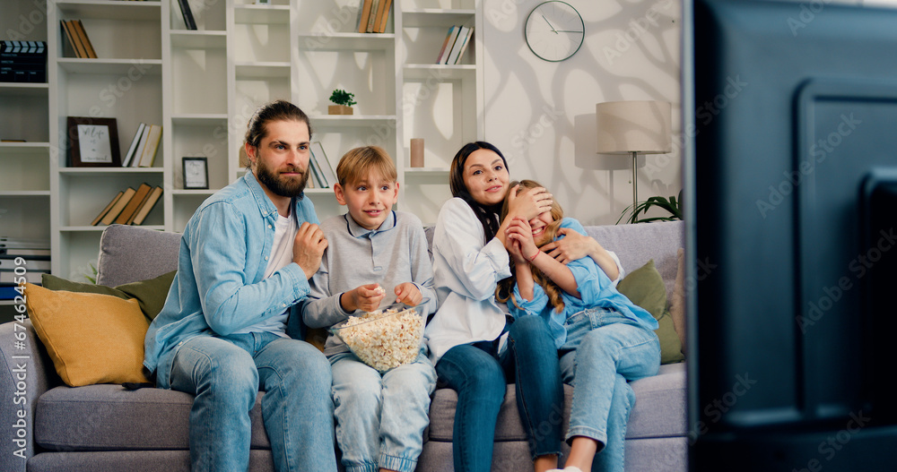 Attractive shocking family of four persons-mother ,father,son and ...