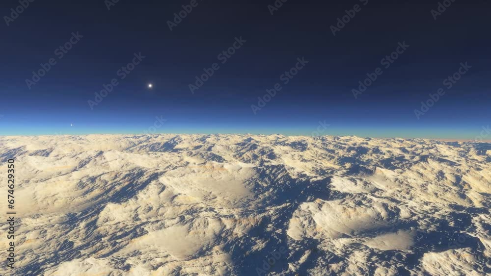 Vidéo Stock Mars landscape, 3d render animation of imaginary mars ...