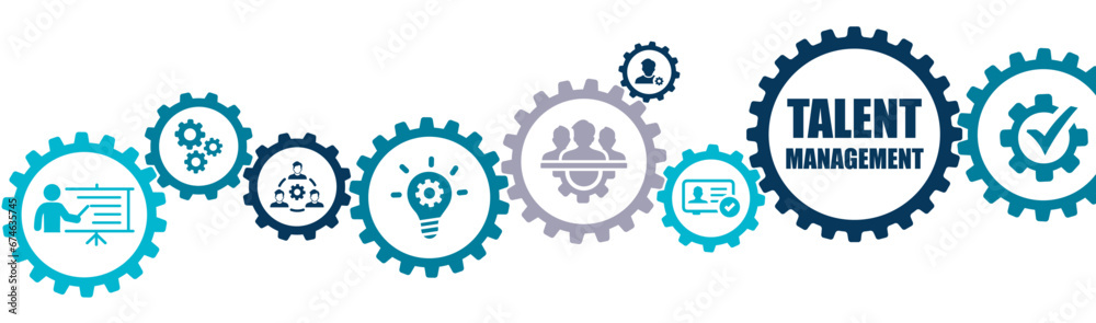 talent management banner vector illustration with the icons of HR human ...