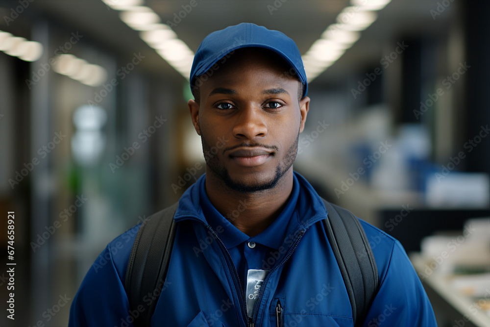 Generative AI image of handsome man postman mail carrier wear uniform ...