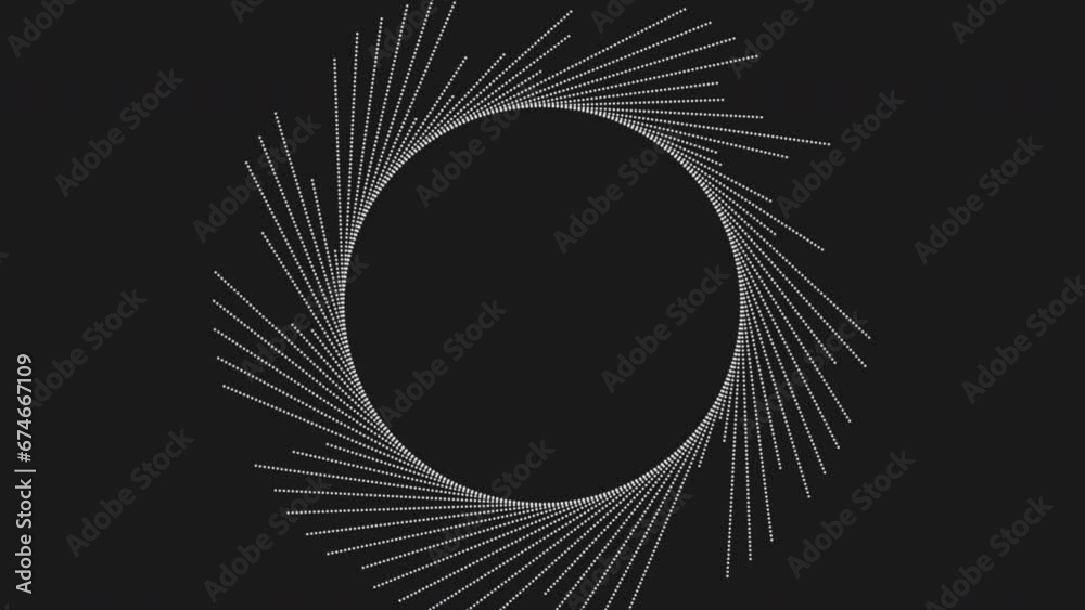 Minimal circle with dotted lines abstract tech background. Seamless ...