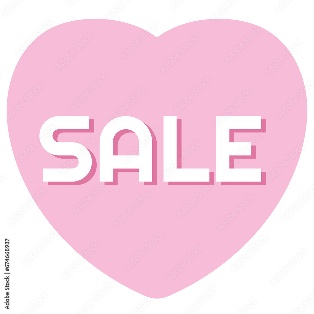 Pastel heart SALE tag for shopping icon, marketing label, promotion ...