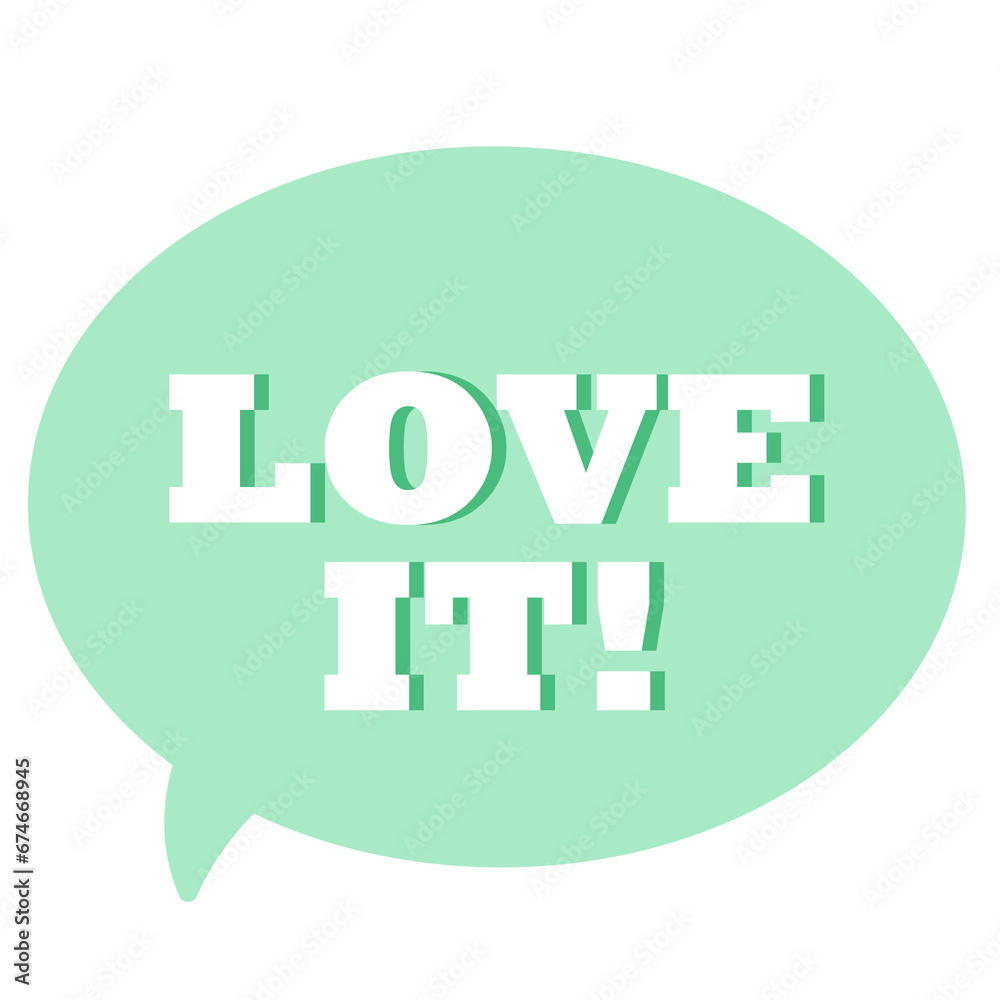 LOVE IT pastel sale tag for shopping icon, marketing label, promotion ...