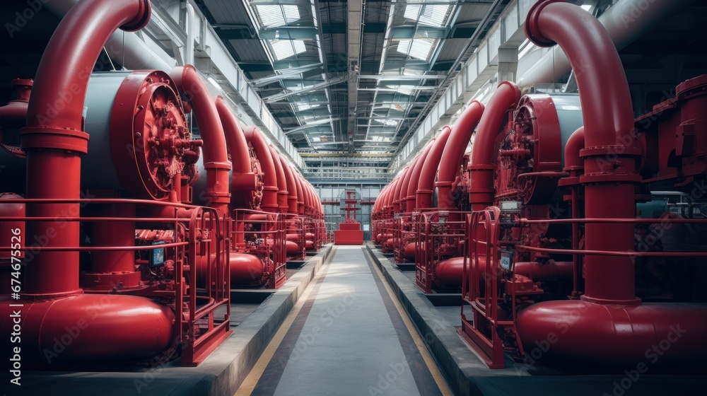 Vacuum circulation pump Industrial background water pumping station ...