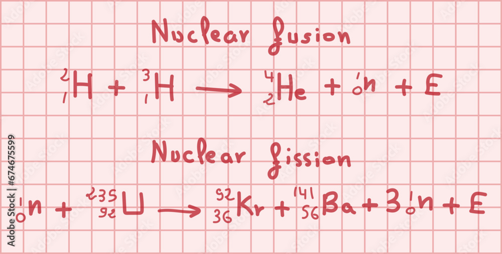 Nuclear fission and nuclear fusion equations examples. Physics ...