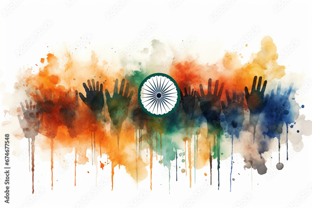 Unity in Diversity: Watercolor handprints of people from different ...