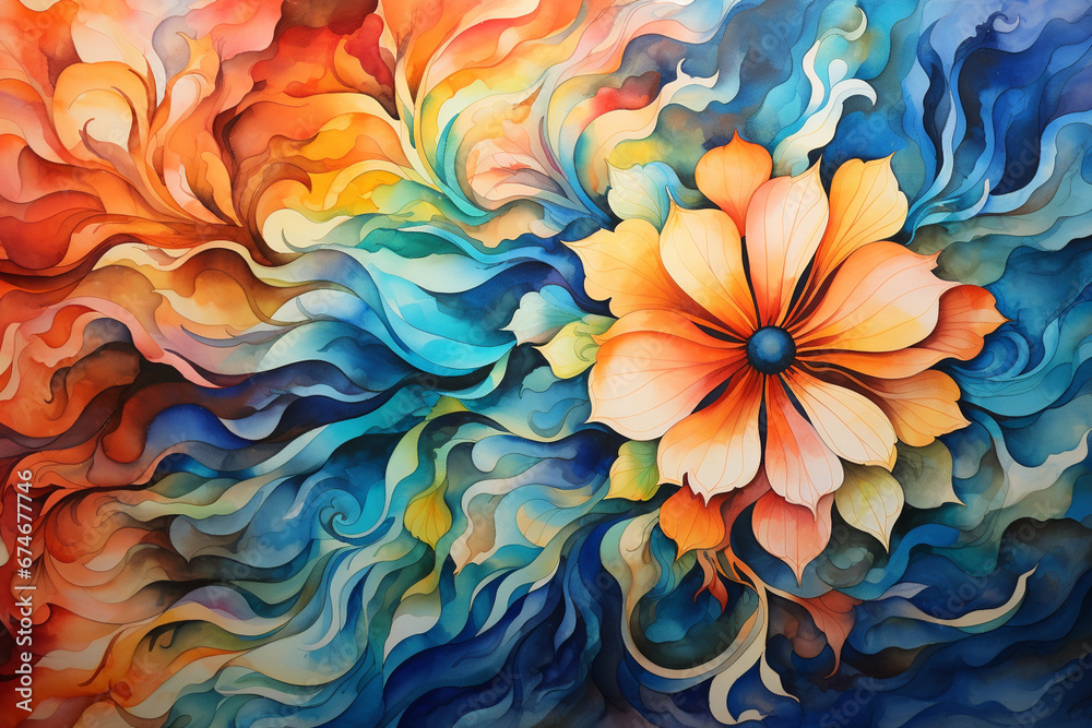 Abstract Freedom: A watercolor abstract representation of freedom and ...