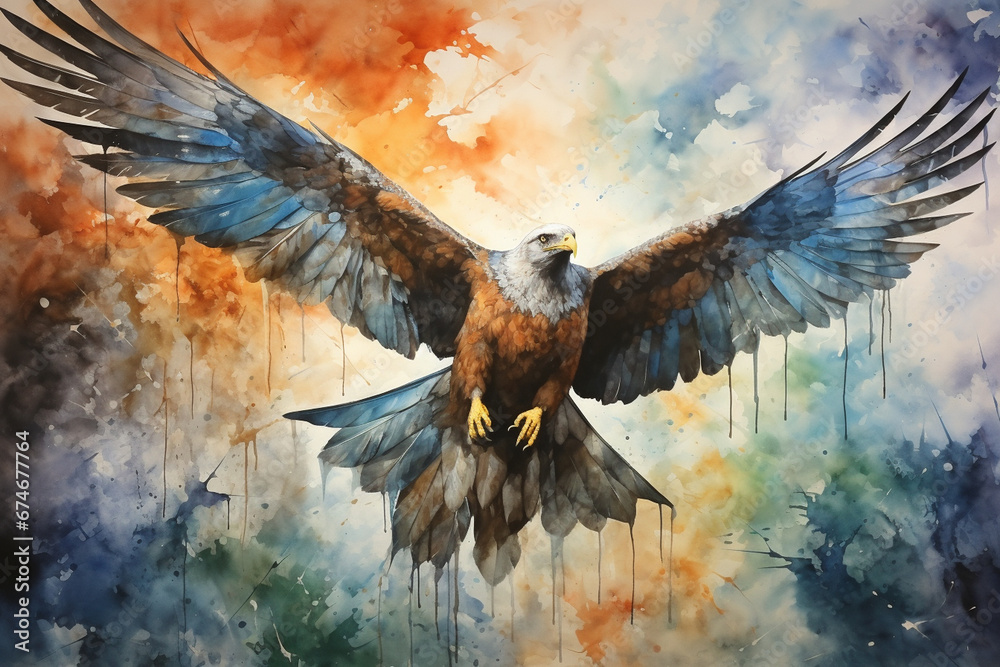 Abstract Freedom: A watercolor abstract representation of freedom and ...