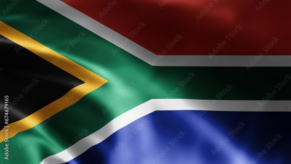 South Africa flag is waving 3D animation. South Africa flag waving in ...