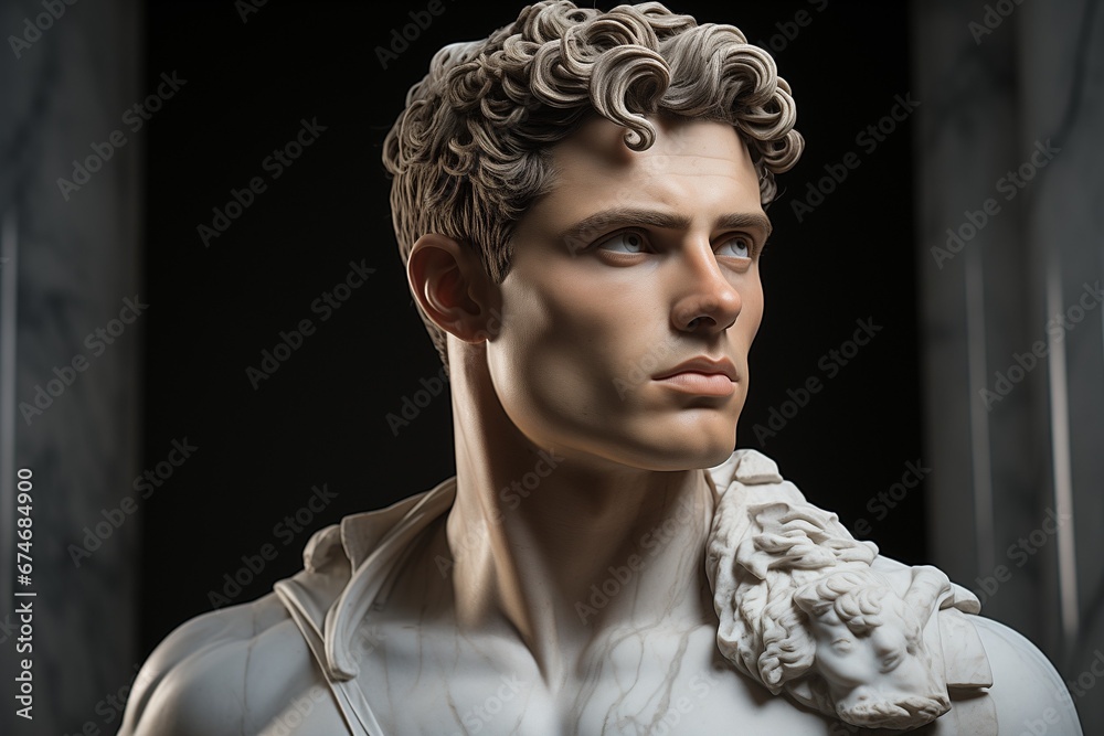 male model statue, roman strength, strong look, man, jock, strongman ...