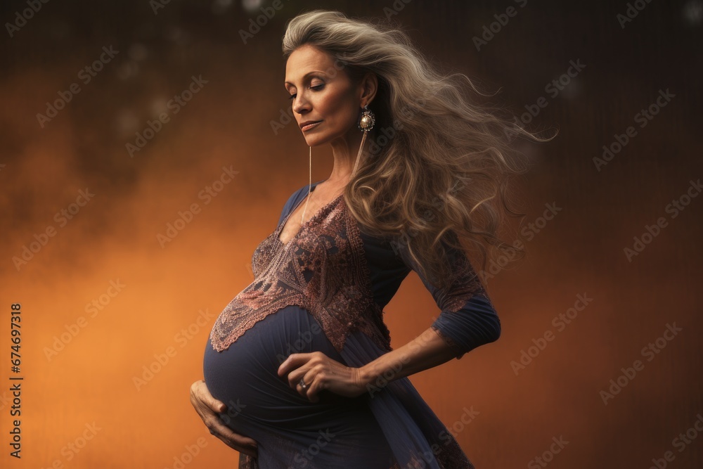 This captivating image portrays the strength and beauty of a pregnant ...