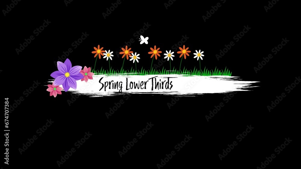 Animated Spring Flowers Scribble Lower Third Stock Template | Adobe Stock