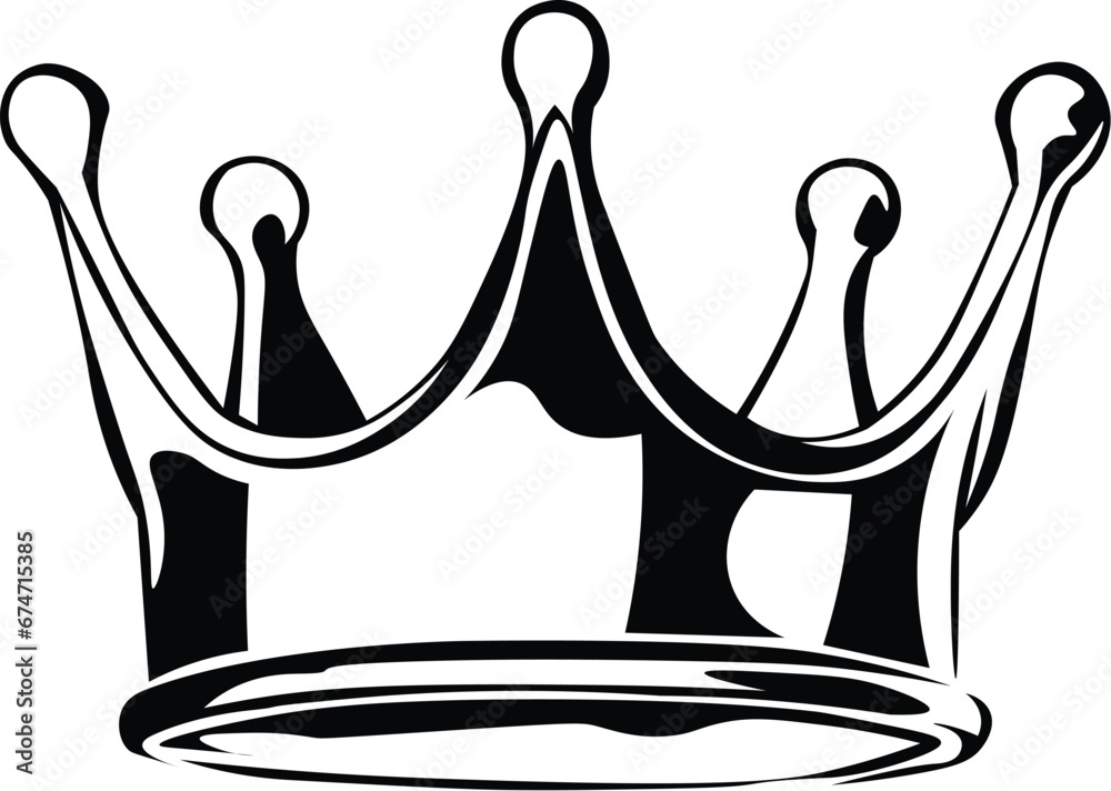 Cartoon Black and White Isolated Illustration Vector Of A King or ...