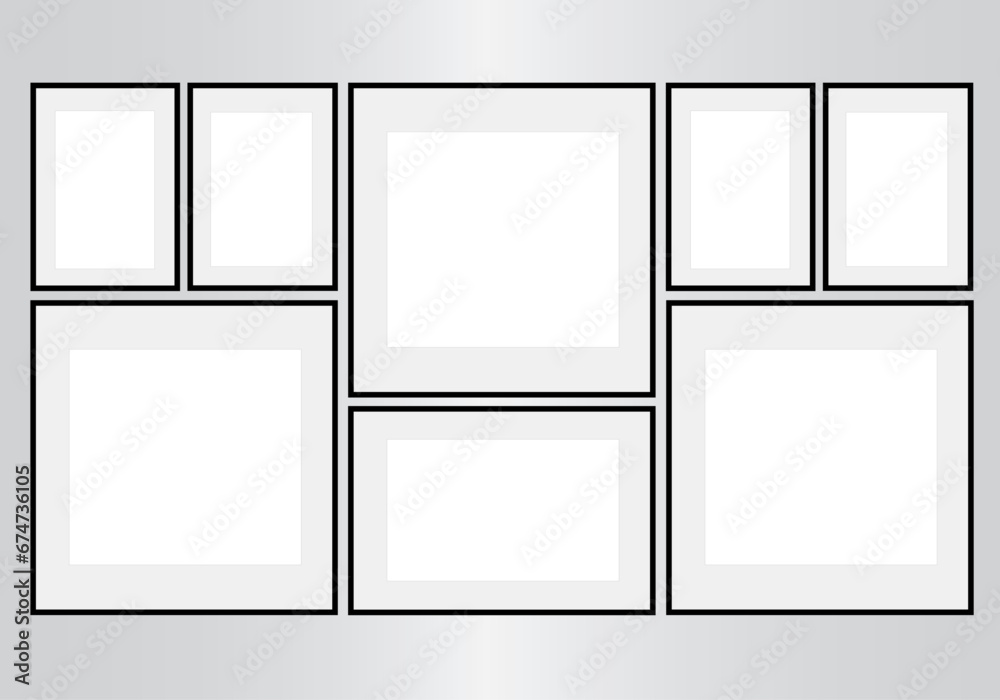 8 photo collage template. vector illustration, new collections Stock ...