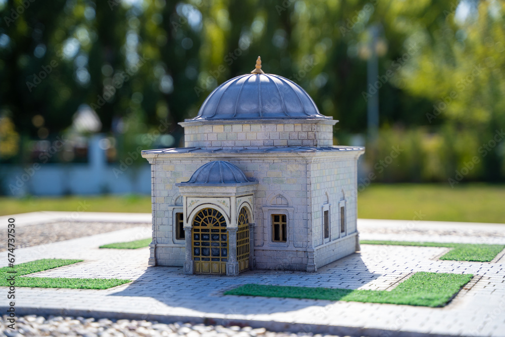 Tomb of Murad I miniature in Esminyaturk park. The Tomb of Murad I is a ...