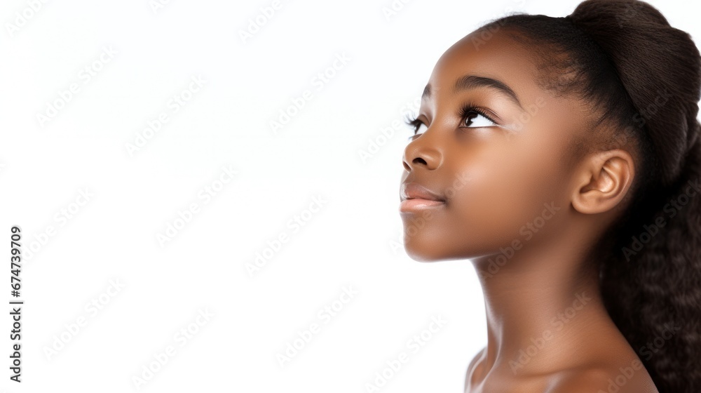 closeup photo portrait of a beautiful young children American model ...