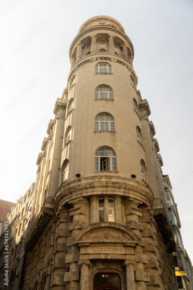 Deutsche Orientbank logo on their former main office in Eminonu ...