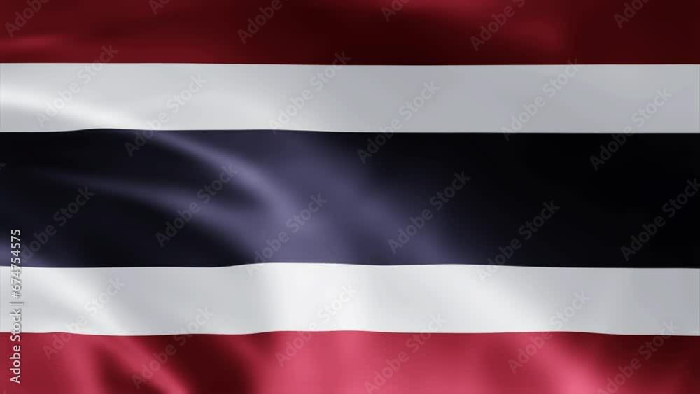Thailand flag is waving 3D animation. Thailand flag waving in the wind ...