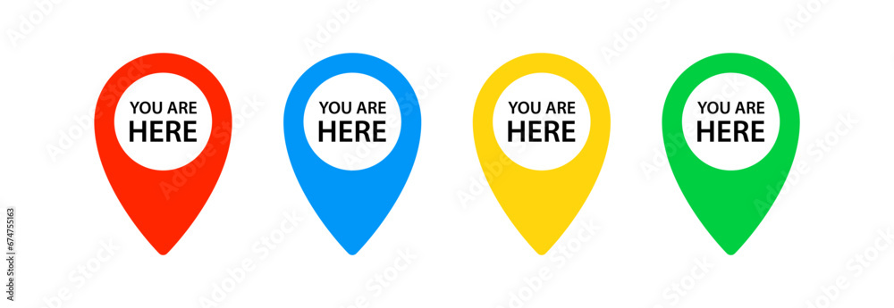 You are here icon. Map pin symbol. Place marker. Map pointer ...