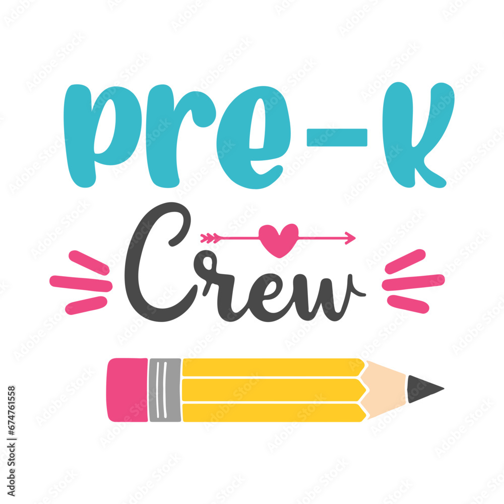Pre-K Crew Svg, Preschool Crew Svg, Back to School Svg, First Day of ...