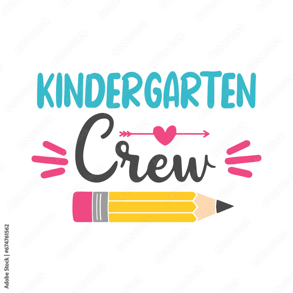 Kinder Crew SVG, Kindergarten Crew Svg, Kindergarten Svg, School Svg ...