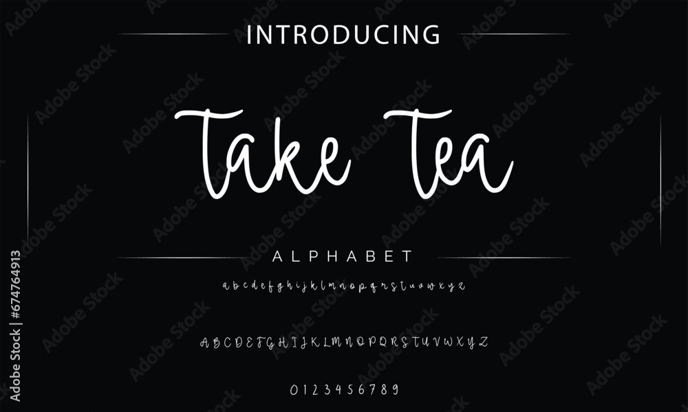 Take Tea signature Font Calligraphy Logotype Script Brush Font Type ...