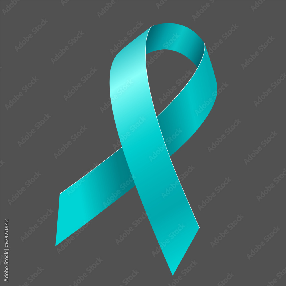Teal Awareness ribbon. Awareness for cervical cancer, Ovarian Cancer ...