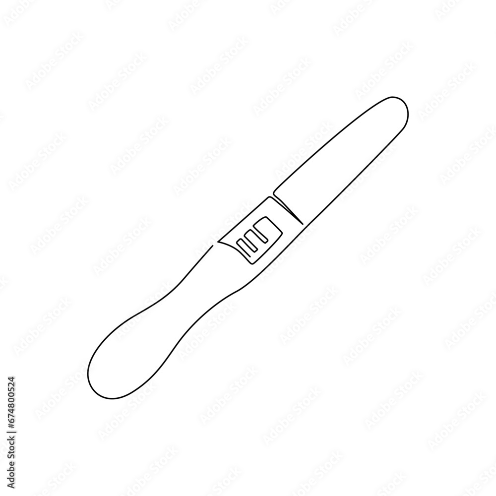 Continuous one line drawing art of pragnancy test hcg vector ...