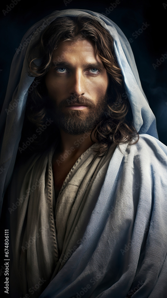 Representation of Jesus Christ wearing a fine linen tunic with a ...