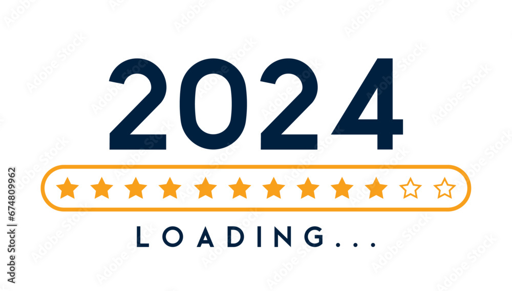 Happy new year 2024 numbers with loading bar new year 2023 to 2024 with ...