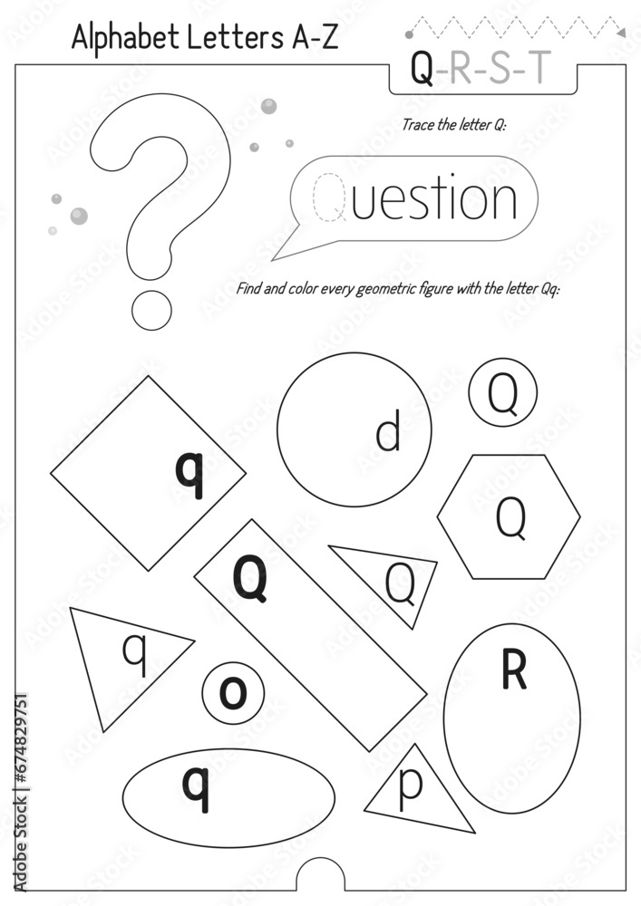 Letter Trace, find and color Worksheet for Kids Activity Book. For ...