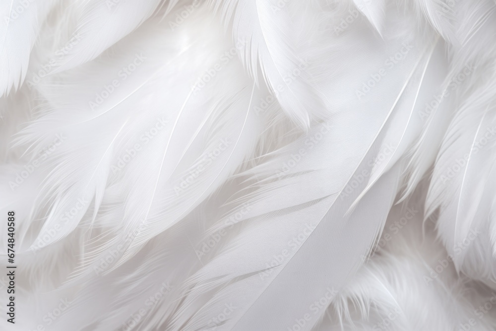 A detailed close up photo of white feathers. This image can be used for ...