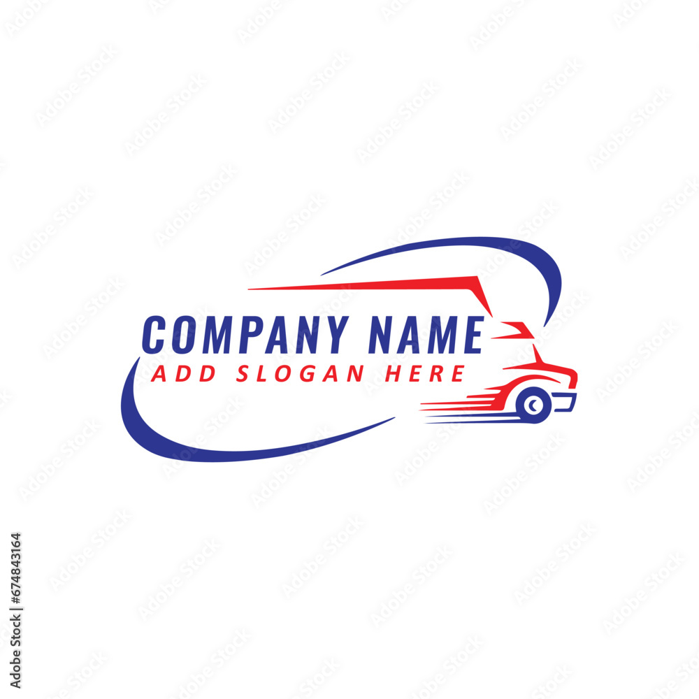 logistics moving trucking cargo service logo design vector Stock Vector ...
