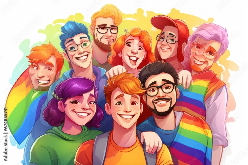 Diversity in Society concept. LGBT and LGBTQ rainbow in bright design ...