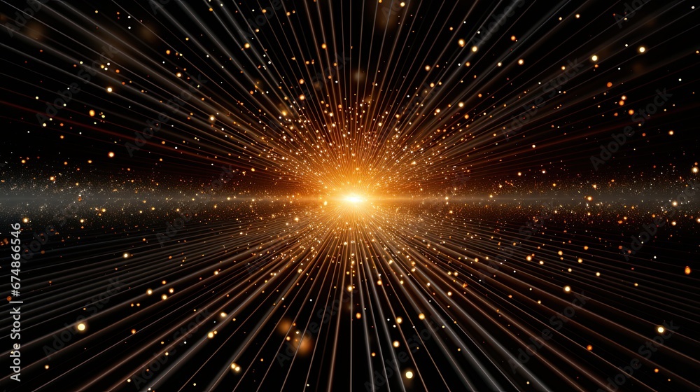 AI-generated illustration of an explosion or brilliant white-gold star ...