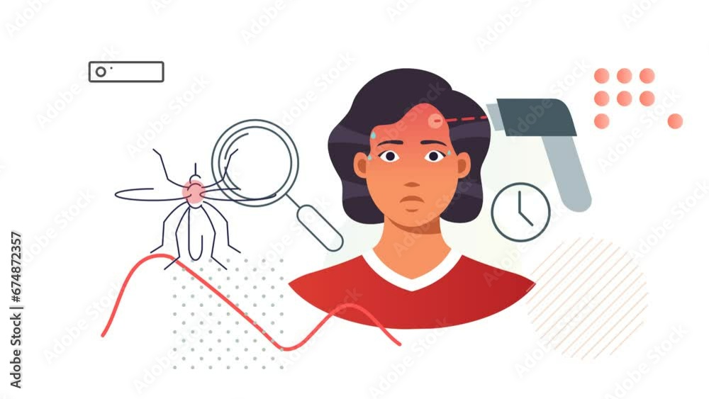 Vidéo Stock Dengue Fever (DENV) - High Fever Symptoms - Stock Animated ...