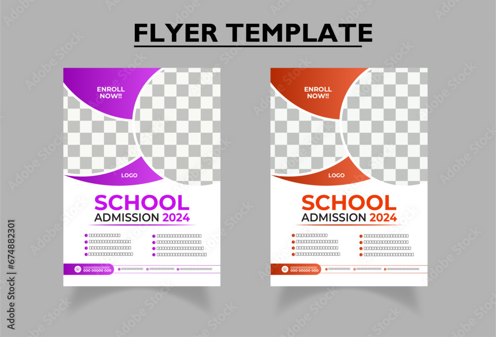 School Admission flyer | Kids back to school education admission flyer ...