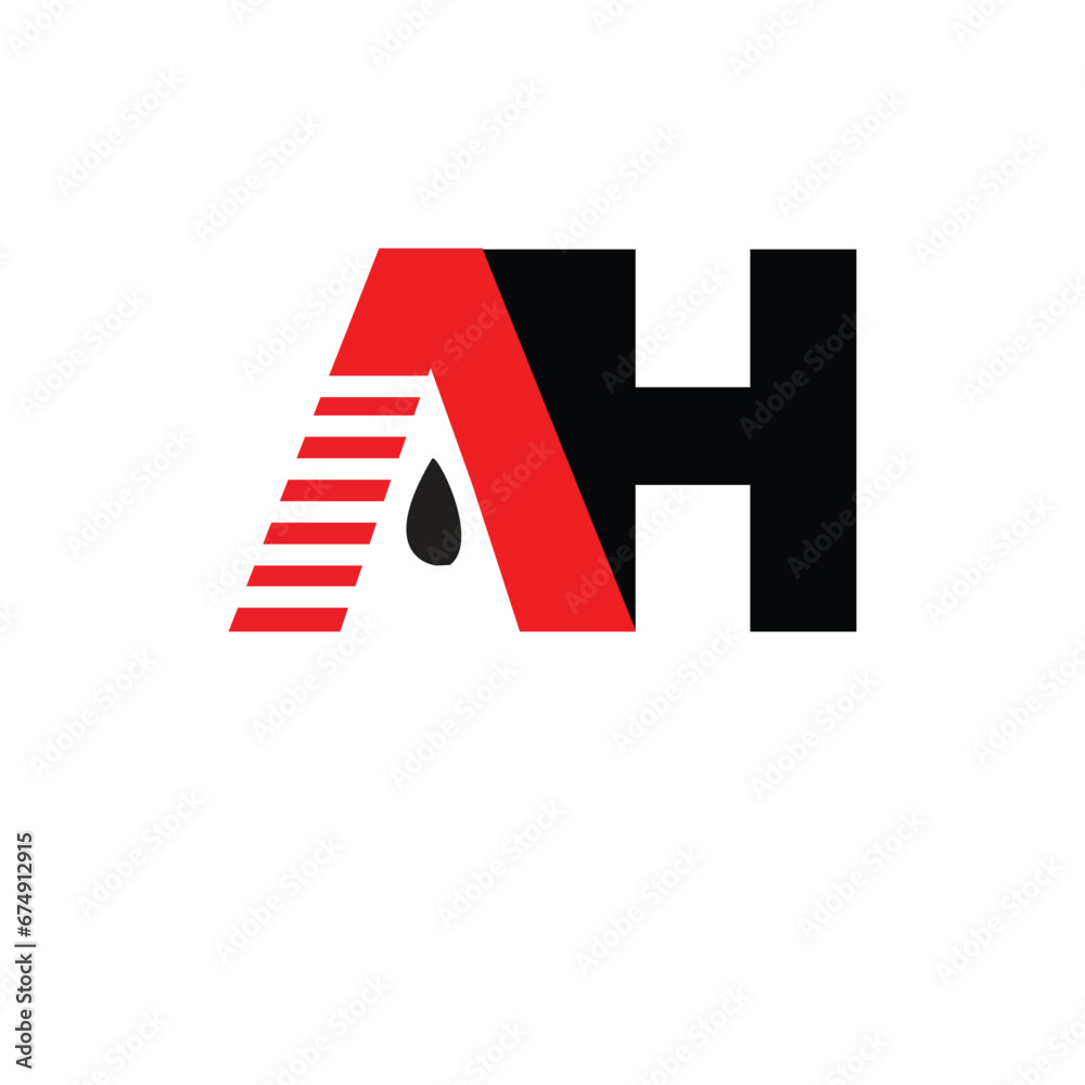Abstract letter AH logo. This logo icon incorporate with abstract shape ...