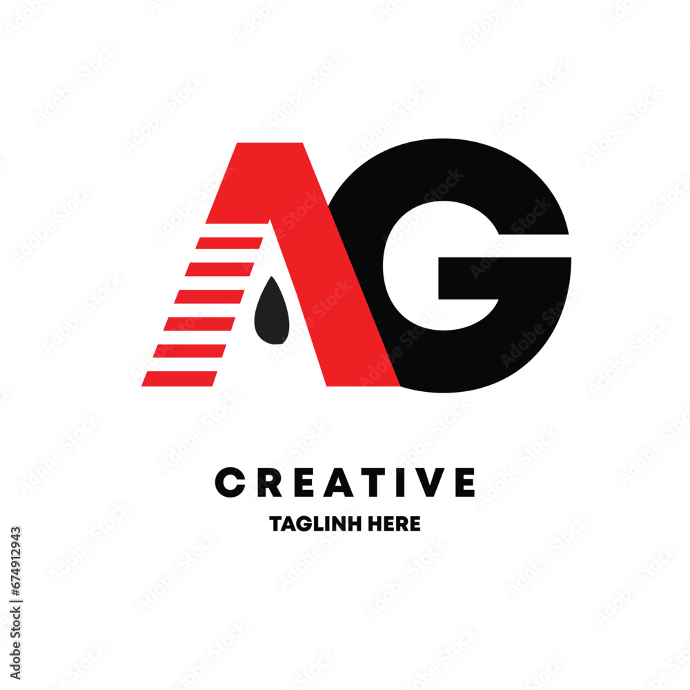 Abstract letter AG logo. This logo icon incorporate with abstract shape ...