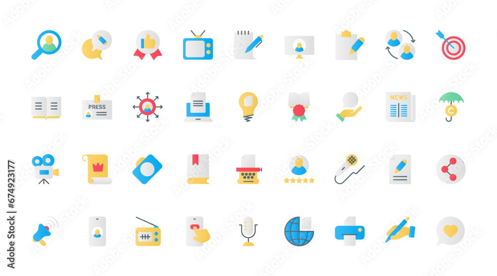 Storytelling flat icons set vector illustration. Black symbols ...
