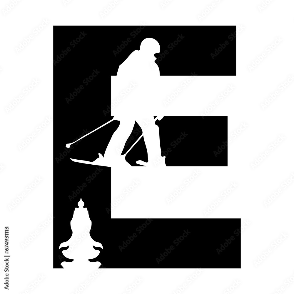 Skiing font alphabet SVG png, ski svg png, skiing svg png, ski font ...