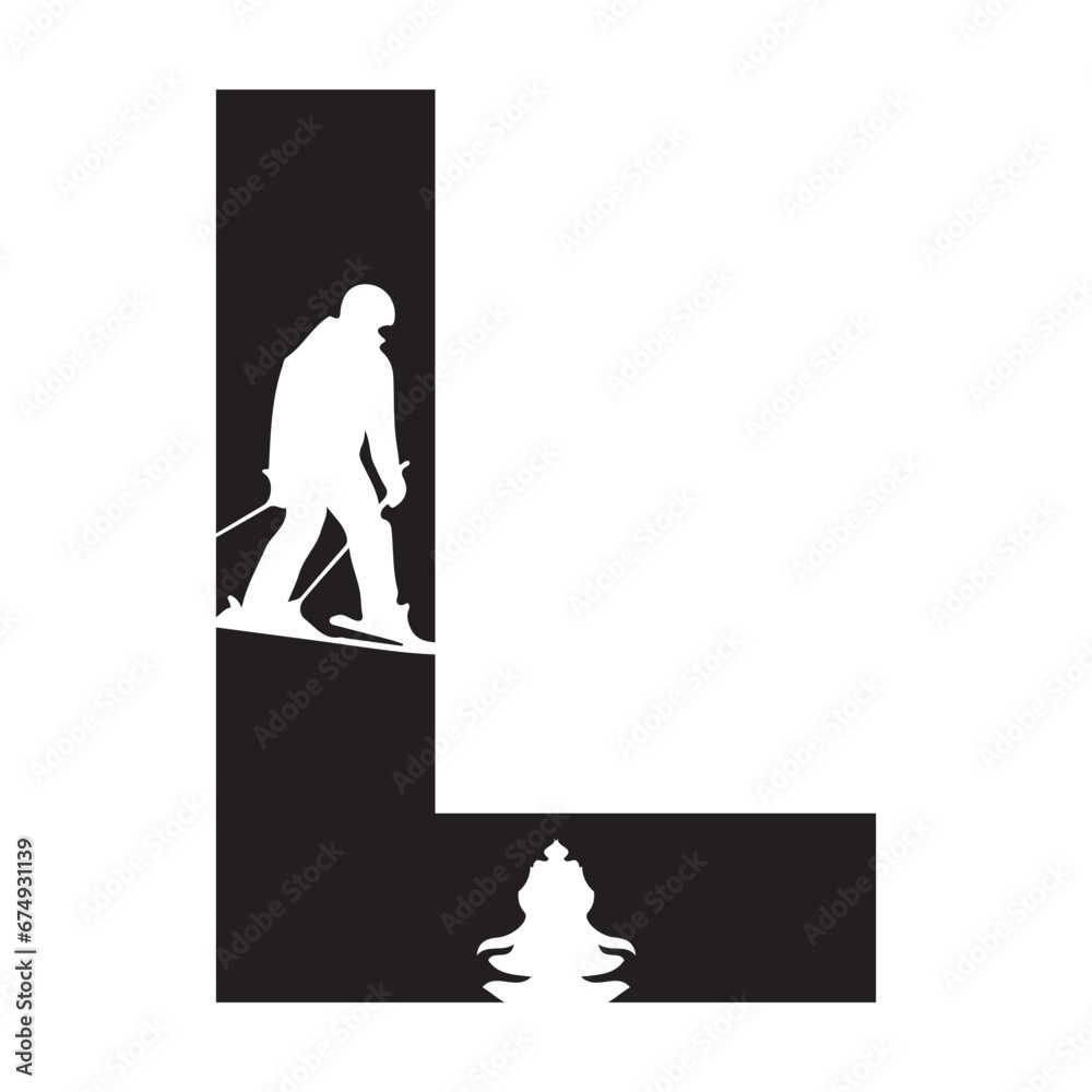 Vetor de Skiing font alphabet SVG png, ski svg png, skiing svg png, ski ...