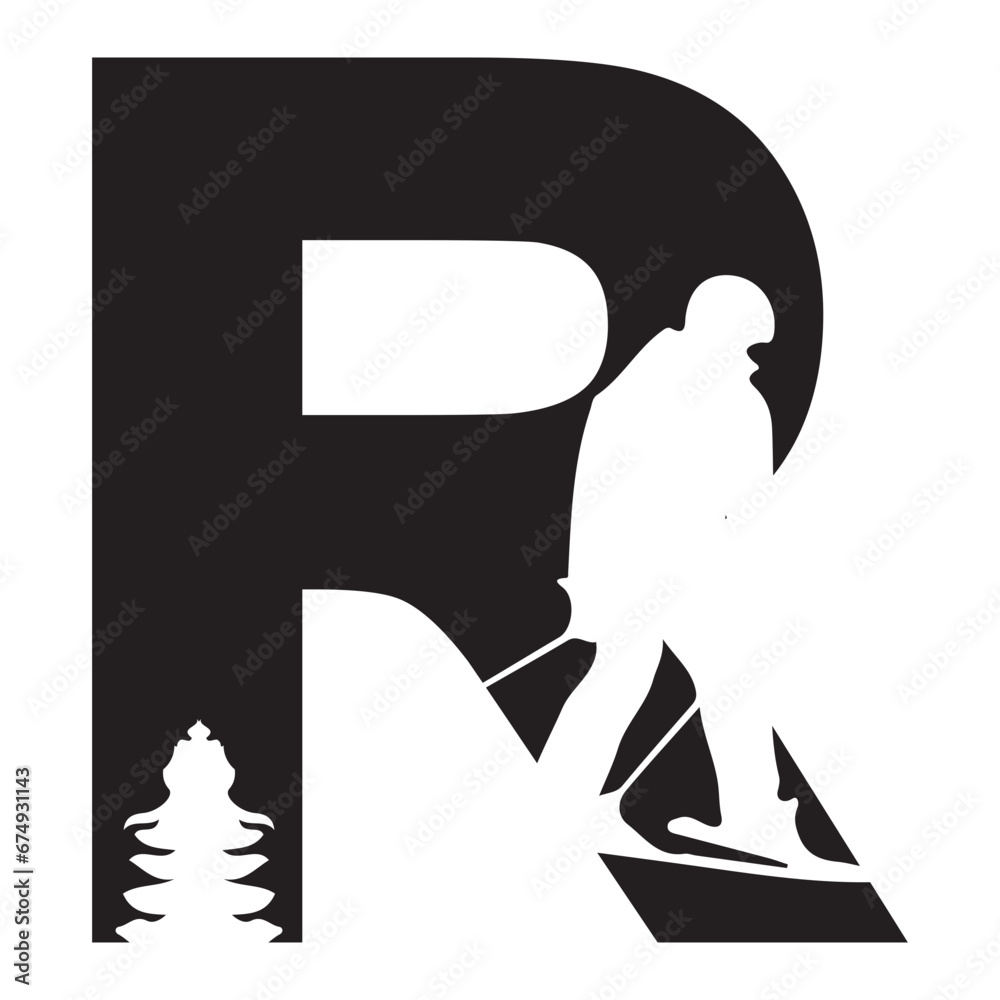 Skiing font alphabet SVG png, ski svg png, skiing svg png, ski font ...