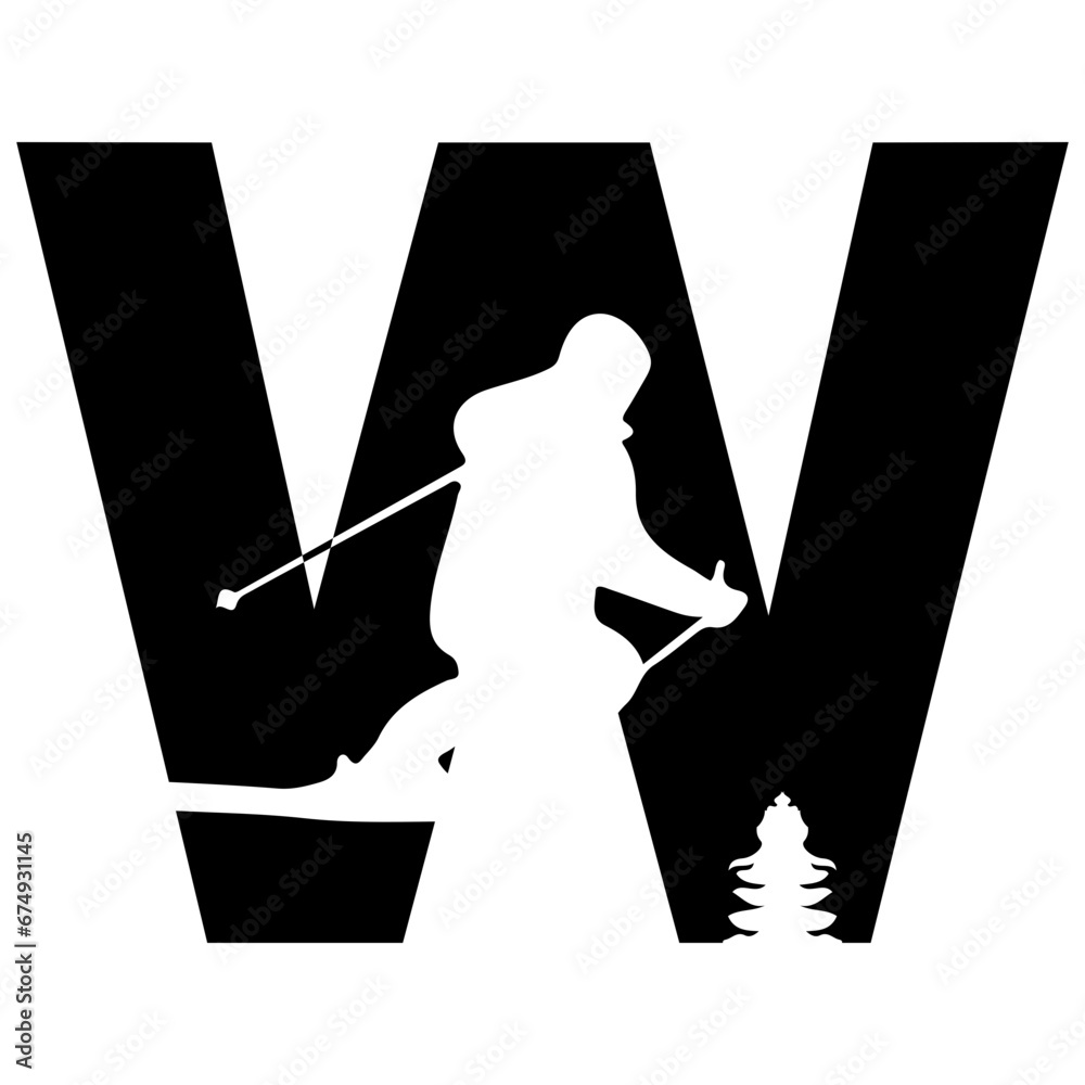 Vetor de Skiing font alphabet SVG png, ski svg png, skiing svg png, ski ...