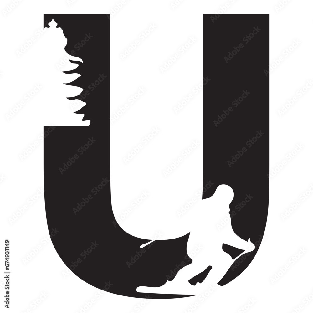 Skiing font alphabet SVG png, ski svg png, skiing svg png, ski font ...