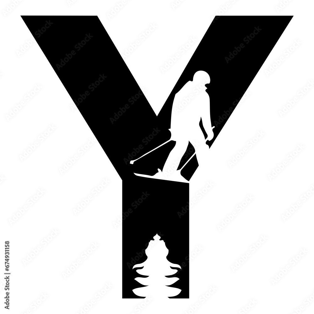 Skiing font alphabet SVG png, ski svg png, skiing svg png, ski font ...