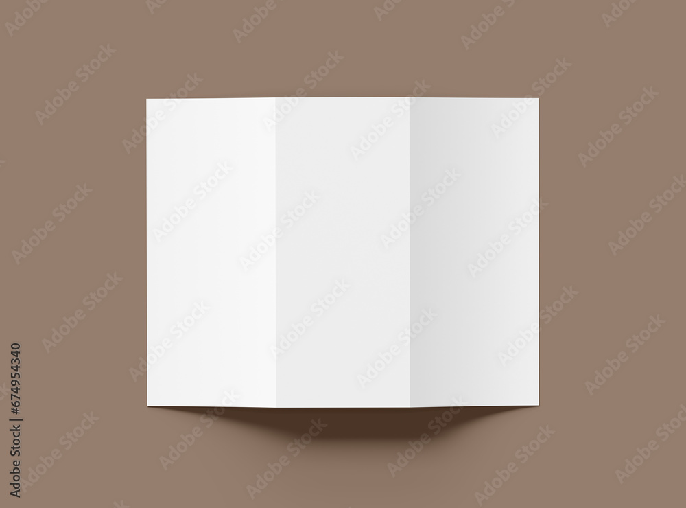 Blank Tri fold letter size brochure 3d render to present your design ...