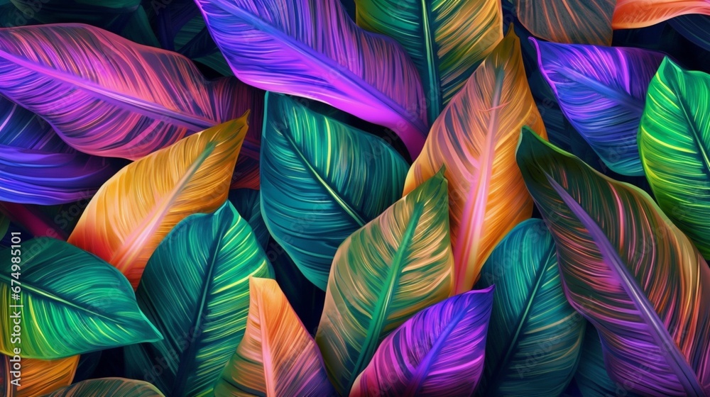 Colorful leaf rainbow leaves foliage autumn wallpaper image AI ...