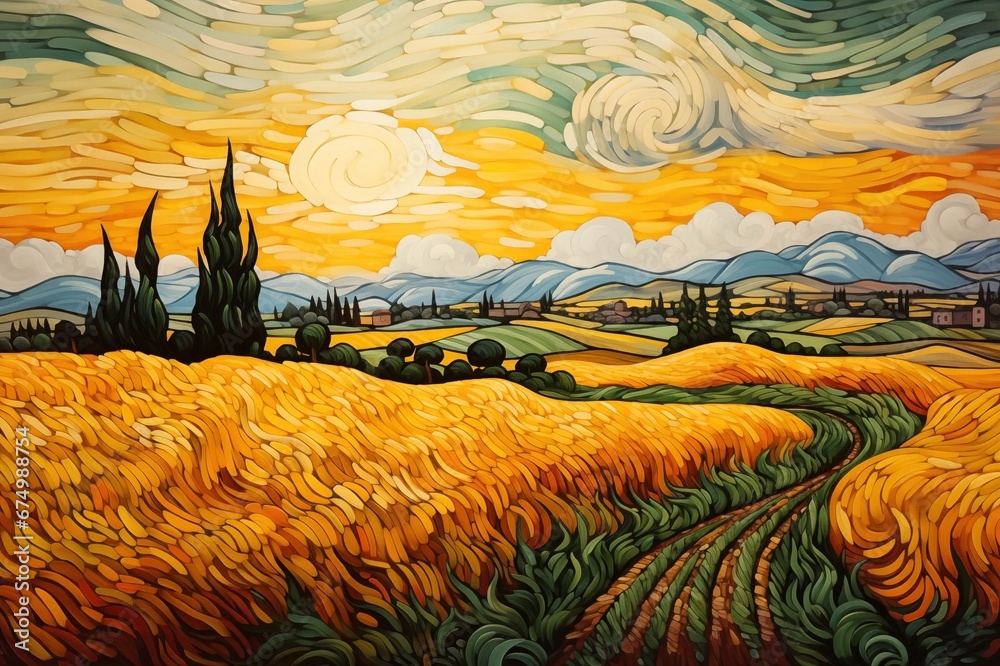 Post Impressionist Oil Painting Style Illustration of a Classic ...